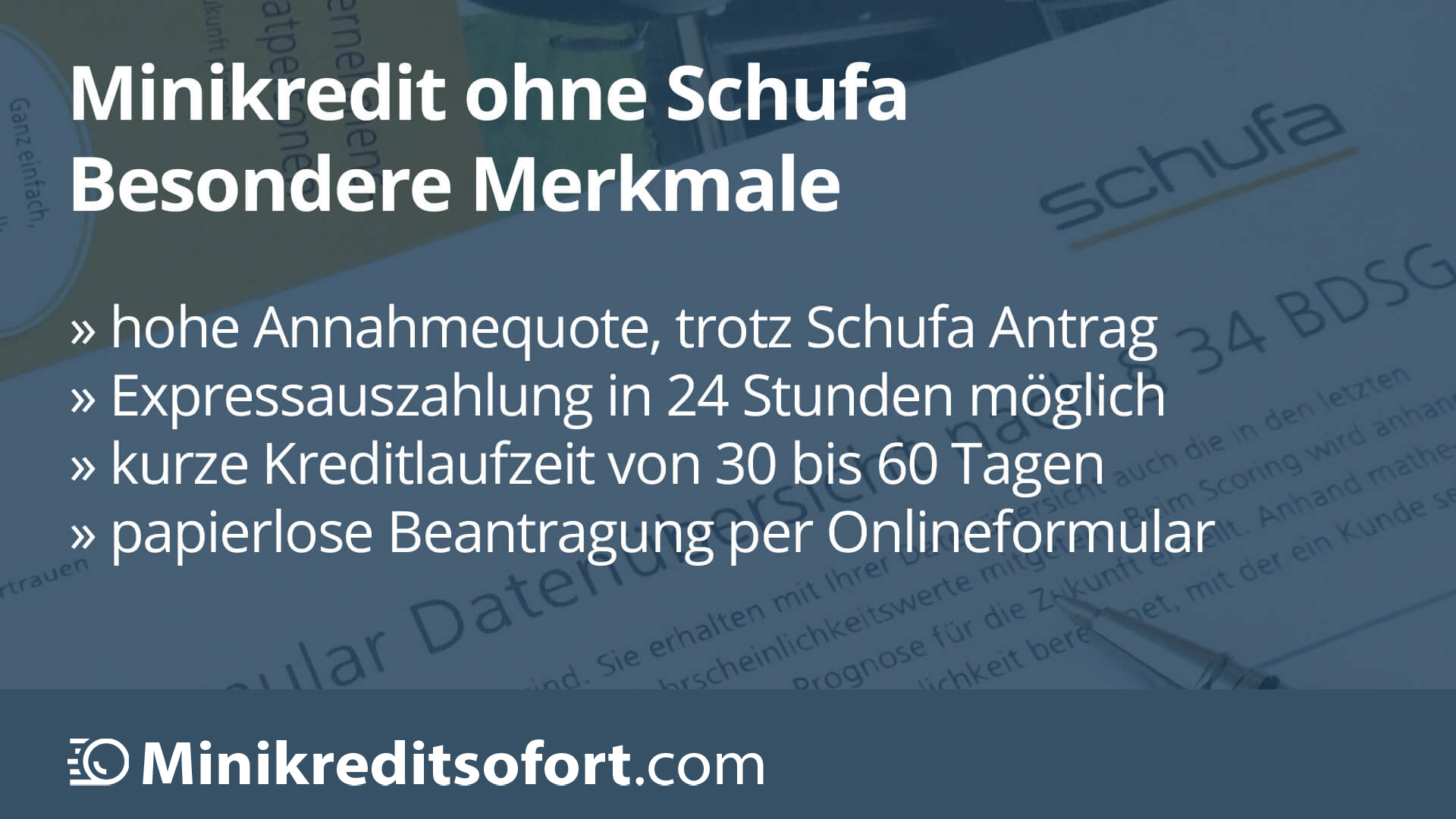 Minikredit ohne Schufa mit Sofortauszahlung - Trotz negativer Schufa